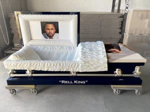Rell King Custom Lid-Wrapped Custom Casket - Sky Caskets