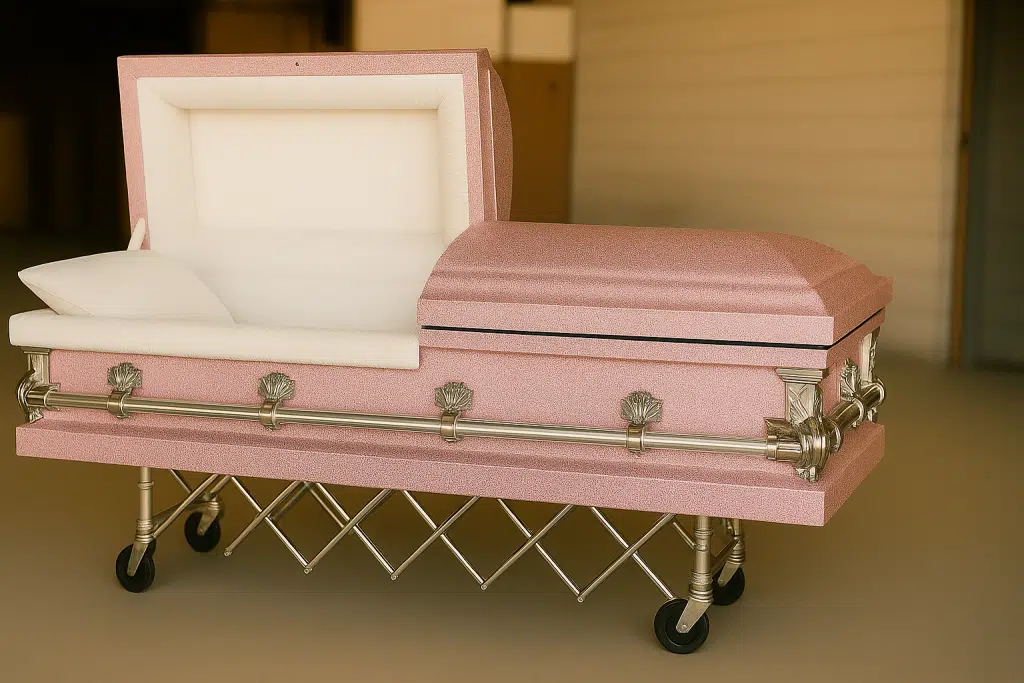 Pink Glitter Custom Casket - Sky Caskets