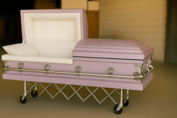 Lilac Glitter Custom Casket - Sky Caskets