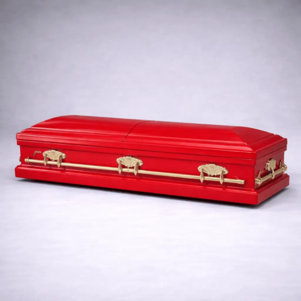 Luxe Red Custom Casket - Sky Caskets